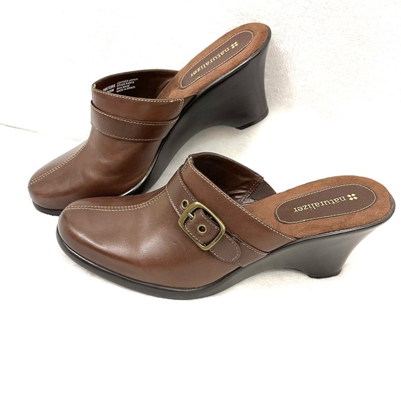 Naturalizer | Shoes | Naturalizer Brown Leather Mulesclogs With ...